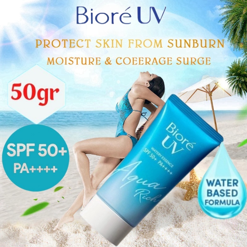 Jual 【COD ORI】Biore UV Aqua Rich Watery Essence Sunscreen Rich Water Gel SPF 50 PA++++ 50gr Made ...