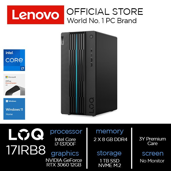 Jual Lenovo PC LOQ 17IRB8 Intel® Core™ i7-13700F Win 11 OHS 2021 2x 8GB ...