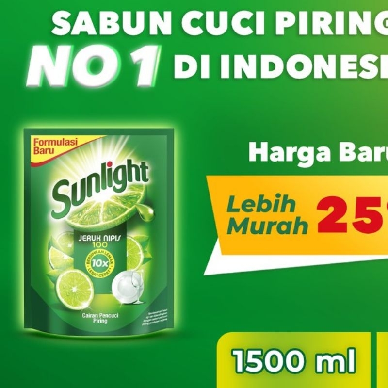 Jual Sunlight Sabun Cuci Piring Jeruk Nipis Refill 1500ml dengan ...