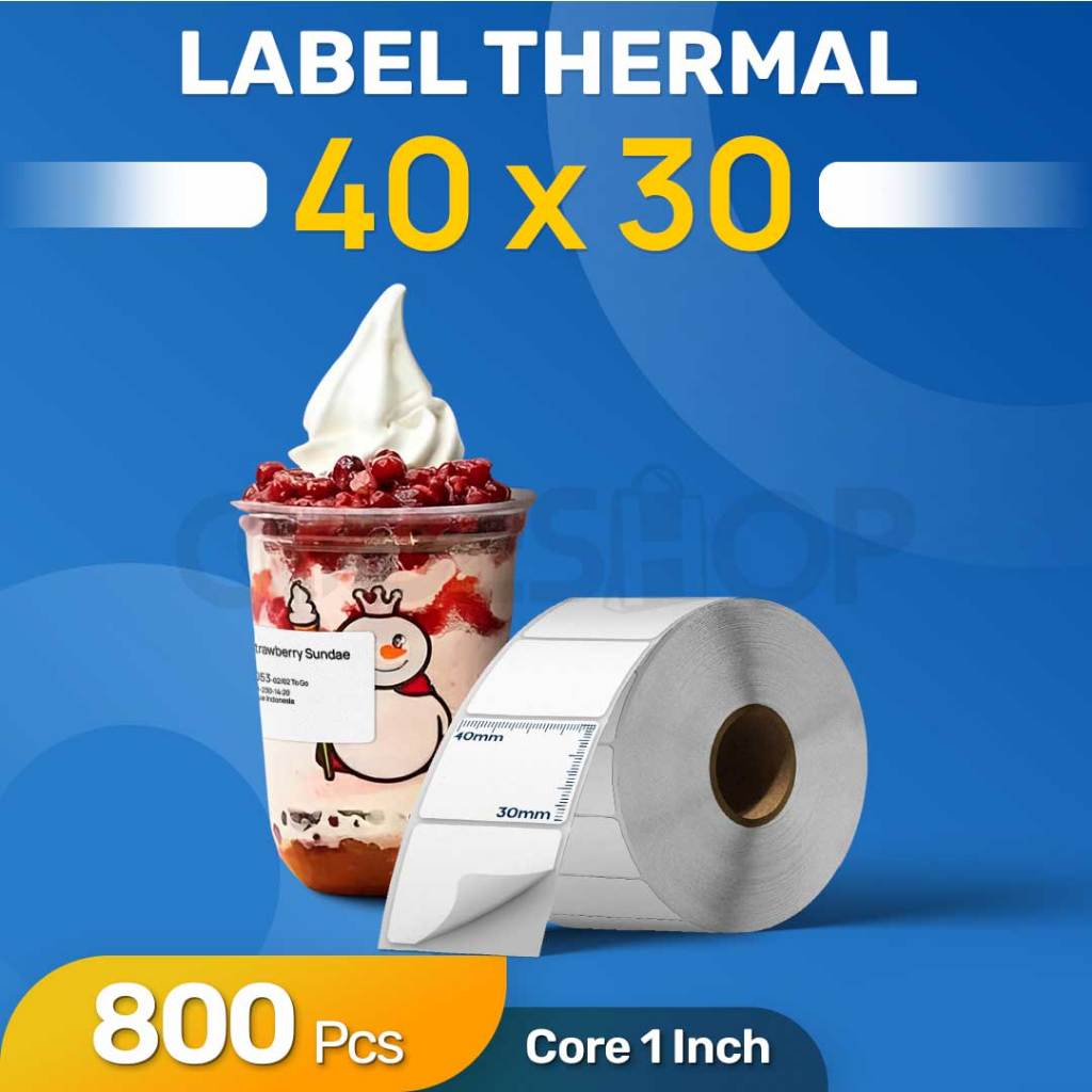 Jual Label Barcode 40x30 mm 1 Line Thermal (800 Pcs) / 40 X 30 Kertas ...