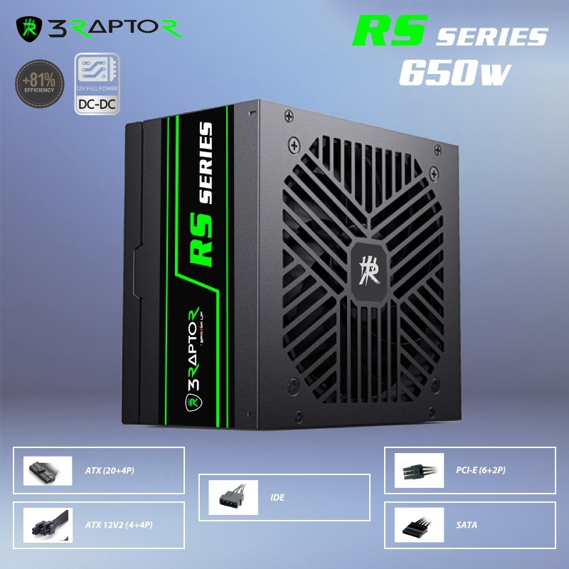 Jual PSU RAPTOR POWER UP 650W RS-650W EFISIENSI 81% + GARANSI RESMI ...