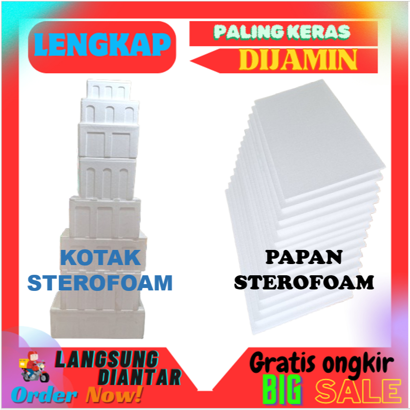 Jual PAPAN STEROFOAM / KOTAK STEROFOAM / LEMBARAN STEROFOAM / KOTAK ...