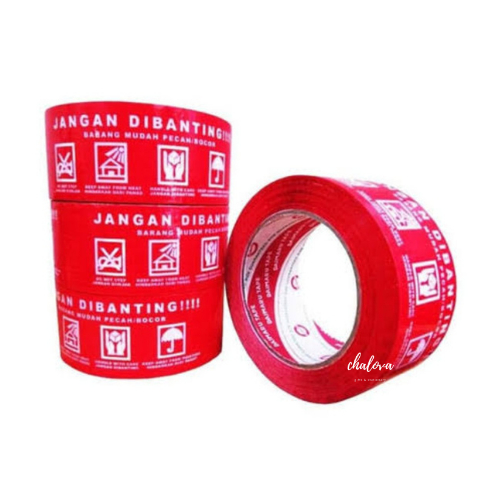 Jual [PCS] LAKBAN JANGAN DIBANTING MERAH DAIMARU OPP/ SELOTIP FRAGILE ...