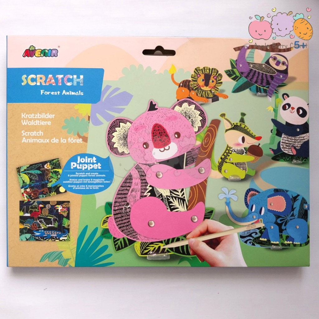 Jual Avenir Scratch with joint puppet 2 in 1 Forest Animals binatang ...