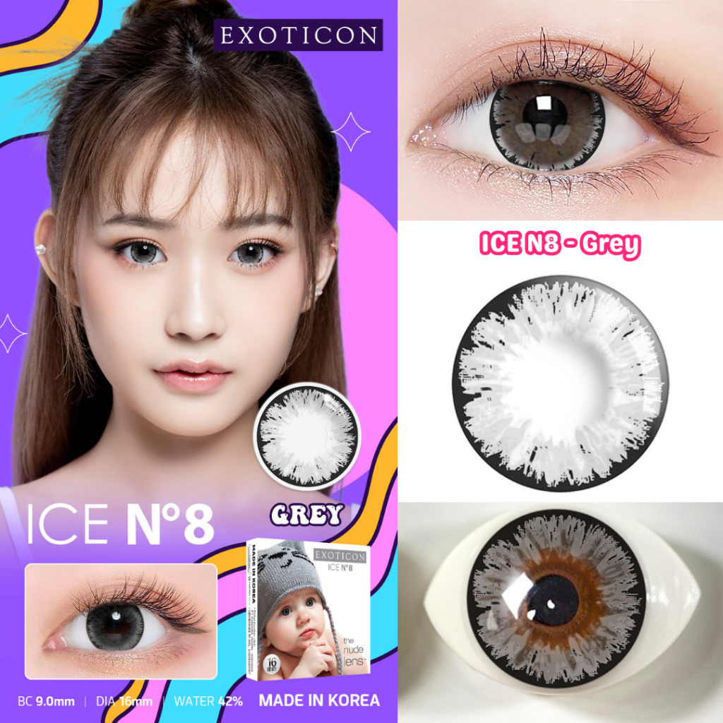 Jual Exoticon Softlens Ice N8 Series Grey | Hazel | Black | Soflens ...