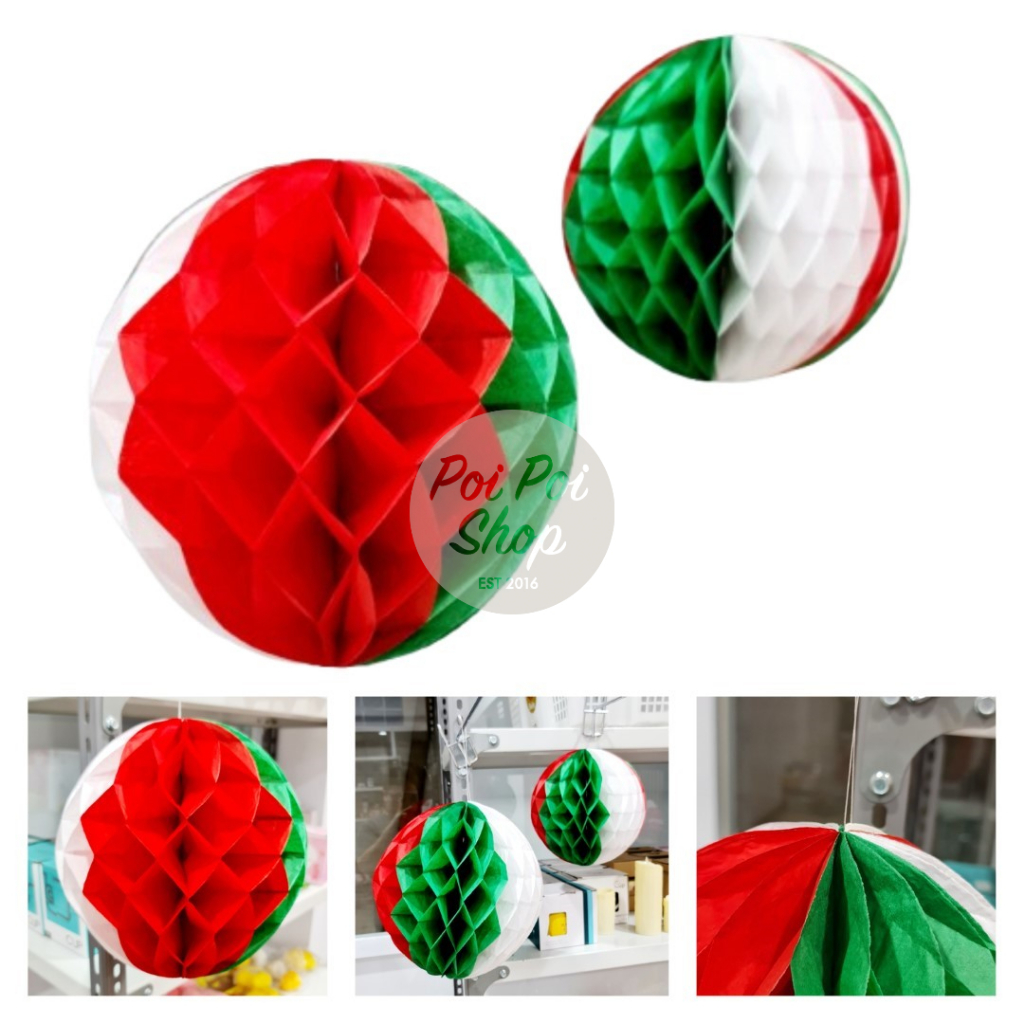 Jual Lampion Hiasan Natal Kertas Rumbai Honeycomb Ornamen Kertas ...