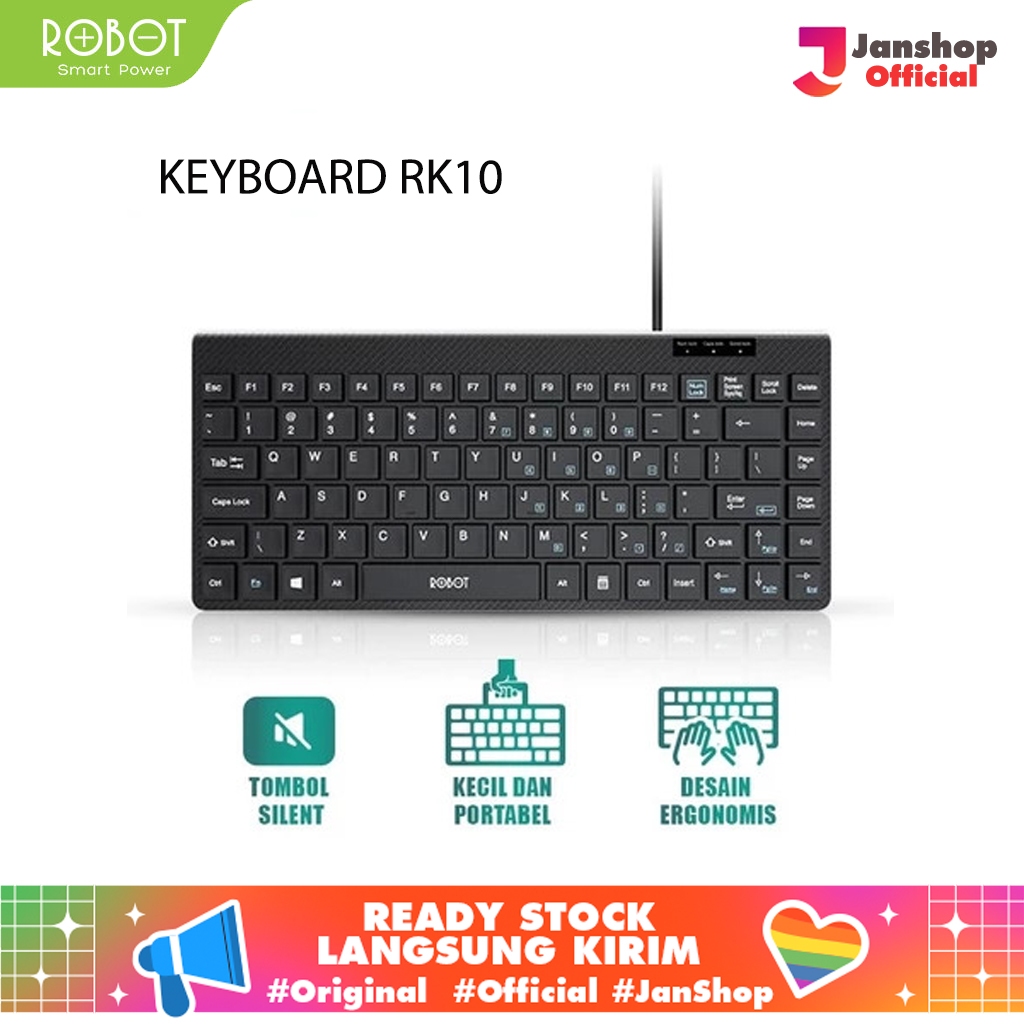 Jual ROBOT RK10 KEYBOARD WIRED MINI EXTERNAL ORIGINAL | Shopee Indonesia