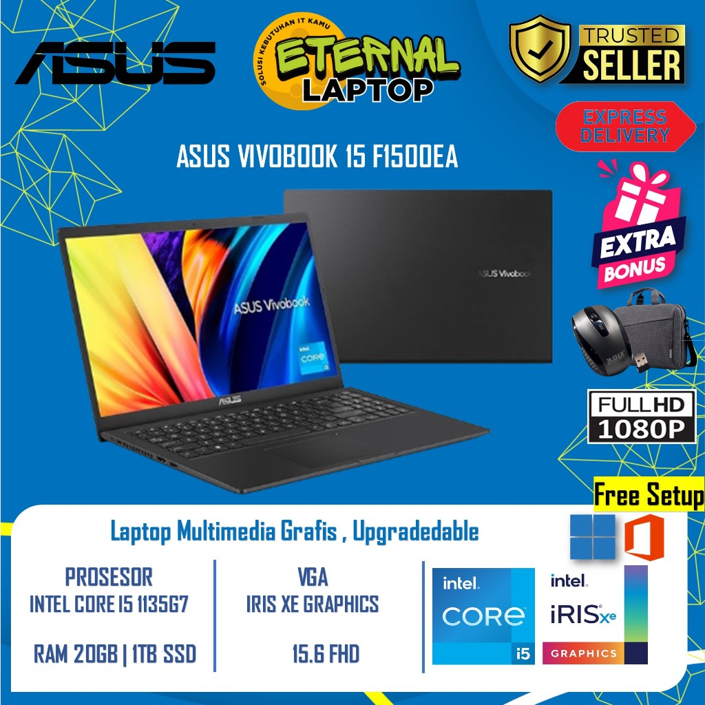 Jual Laptop Asus Vivobook 15 F1500EA Intel Core i5 Gen11 20GB / 1TB SSD ...