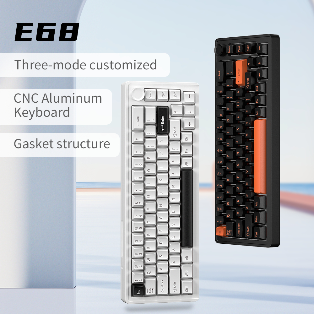 Jual FURYCUBE E68 Mechanical Keyboard CNC Aluminium Wireless Gaming Keyboard With Knob | Shopee ...