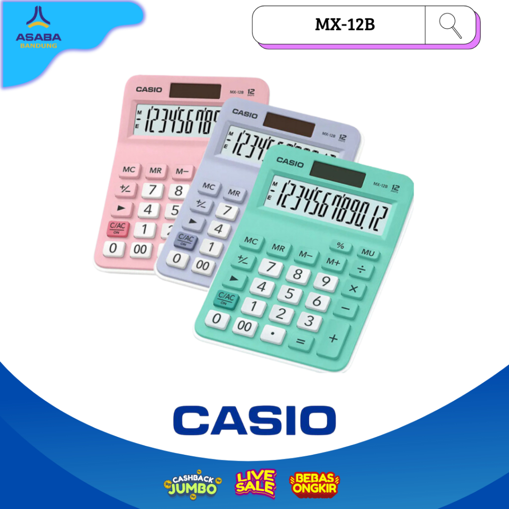 Jual Asaba Bandung - CASIO MX-12B / Kalkulator Toko Dagang -/ Calculator Full Color / Kalkulator ...