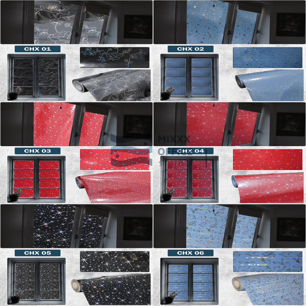 Jual STIKER KACA MOTIF ( CHX 01-08 ), SANDBLAST, STIKER KACA MEWAH ...