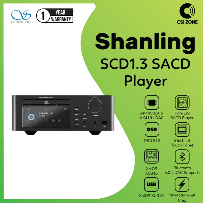 Jual Shanling SCD1.3 AKM4191EQ+AKM4499EX Hi-Res Bluetooth SACD Player | Shopee Indonesia