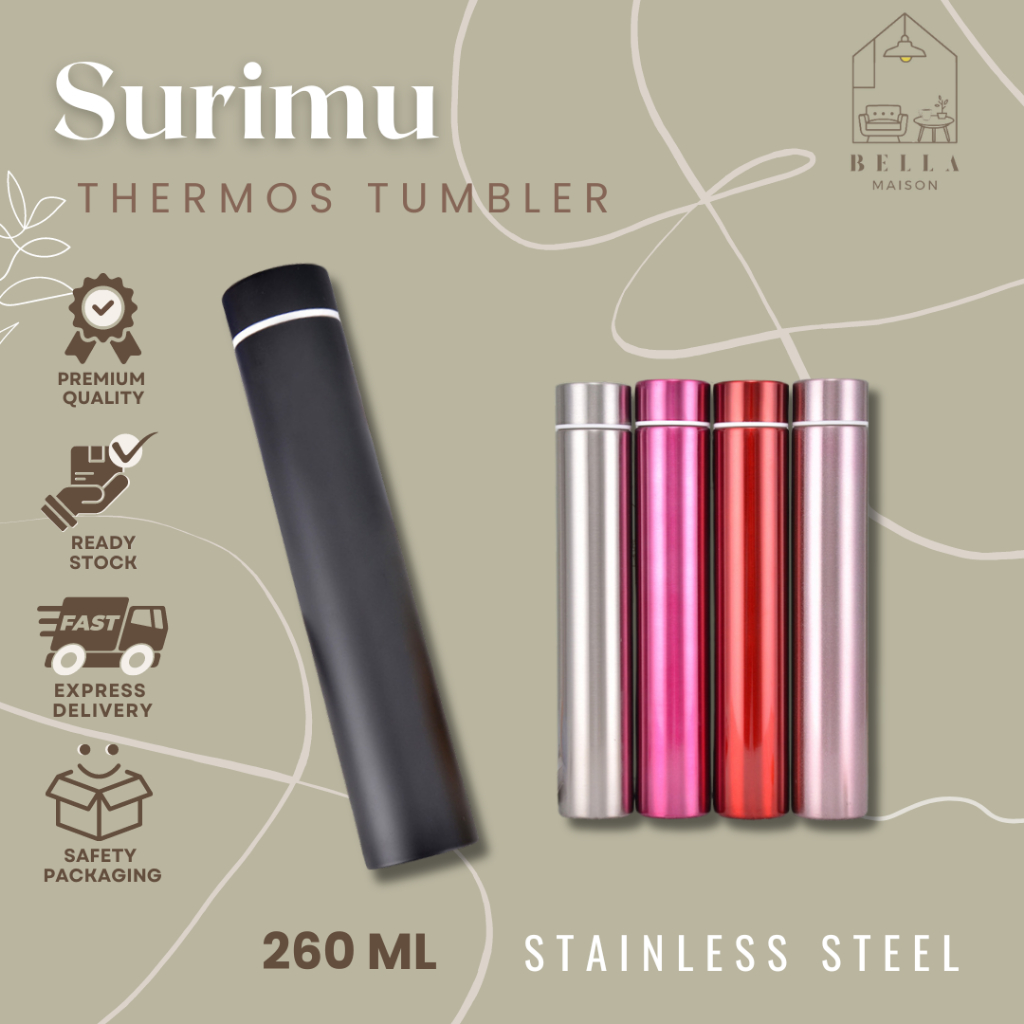 Jual Botol Minum Termos Slim Black SURIMU Thermos Tumbler - 260ml ...