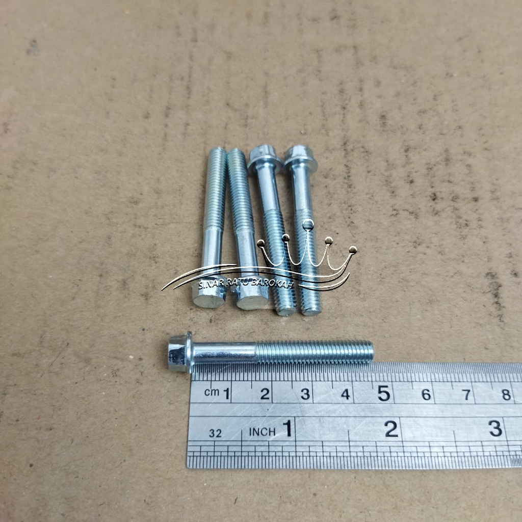 Jual FLANGE BOLT KUNCI 8 CVT BLOK MESIN M6X45 BAUT TOPI BAUD PANJANG 4 ...