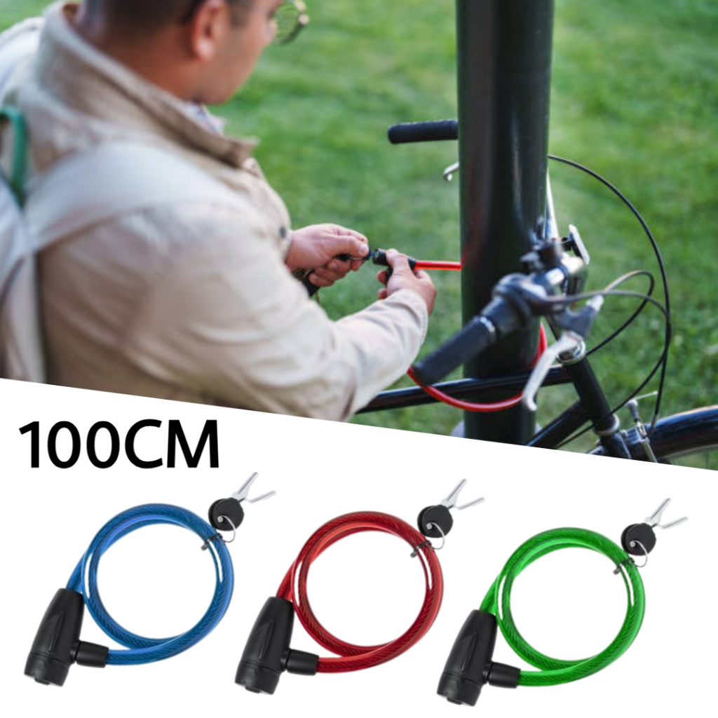 Jual Gembok Sepeda Motor Skuter Helm Bicycle Lock Ring 100CM Portable ...