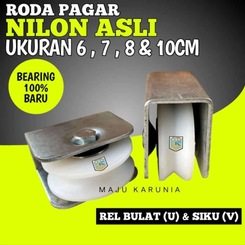 Jual Roda Nilon Gerbang Pagar ukuran 6cm , 7cm , 8cm & 10cm Model rel ...