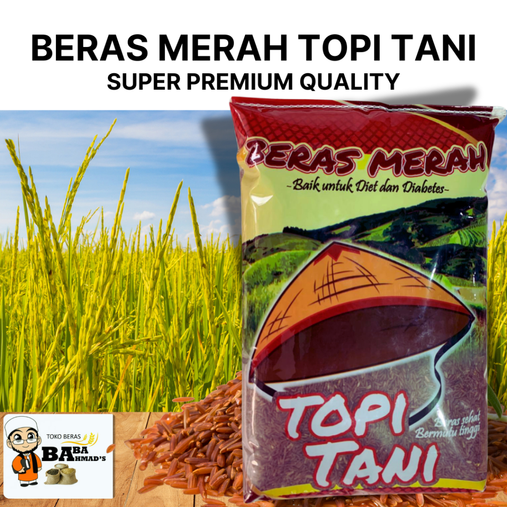 Jual BERAS MERAH SOSOH TOPI TANI SUPER PREMIUM - 3KG/5KG | Shopee Indonesia