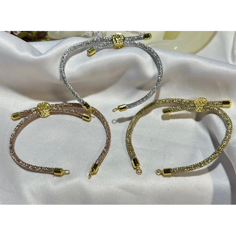 Jual [SYIZI STORE]NEW Gelang tali gliter kait Ring bulat model silang ...