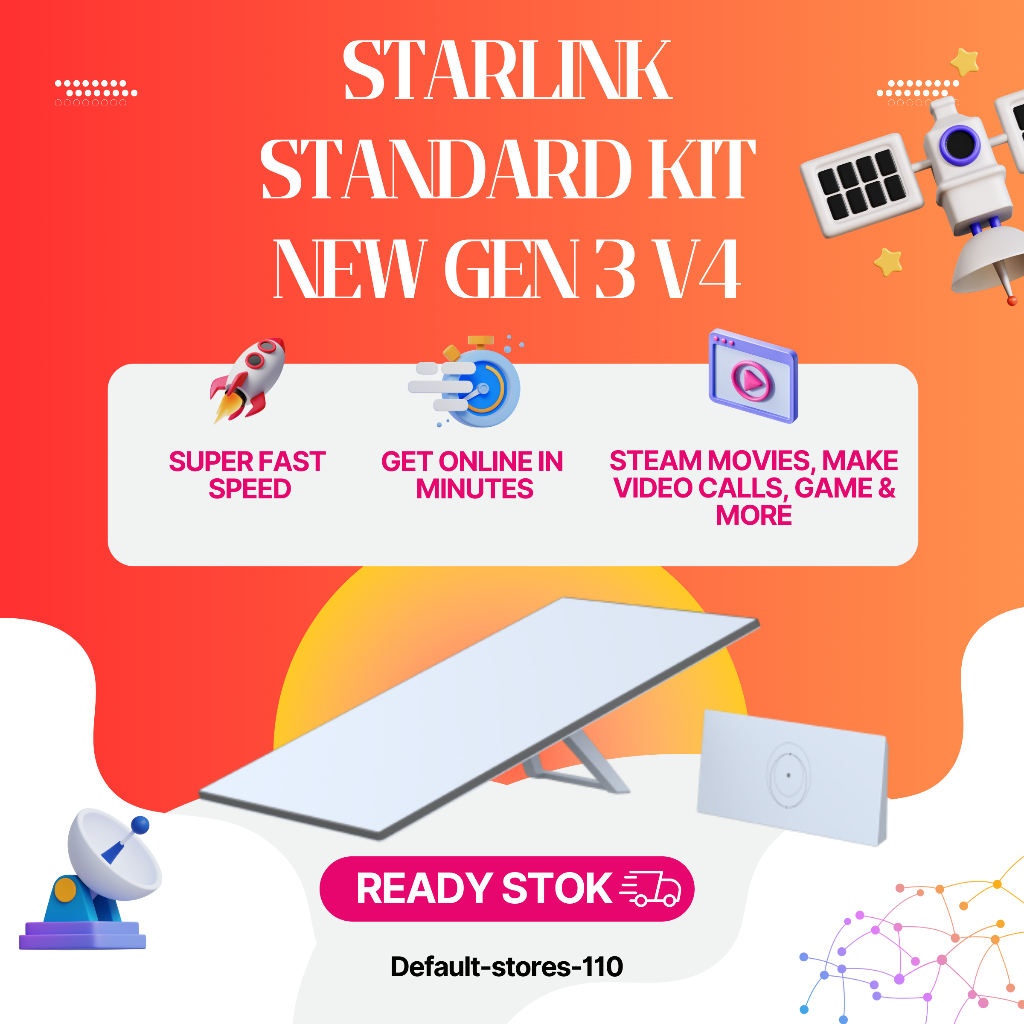 Jual Starlink Standard Kit Gen 3 V4 Flat Generasi Terbaru HIGH SPEED ...