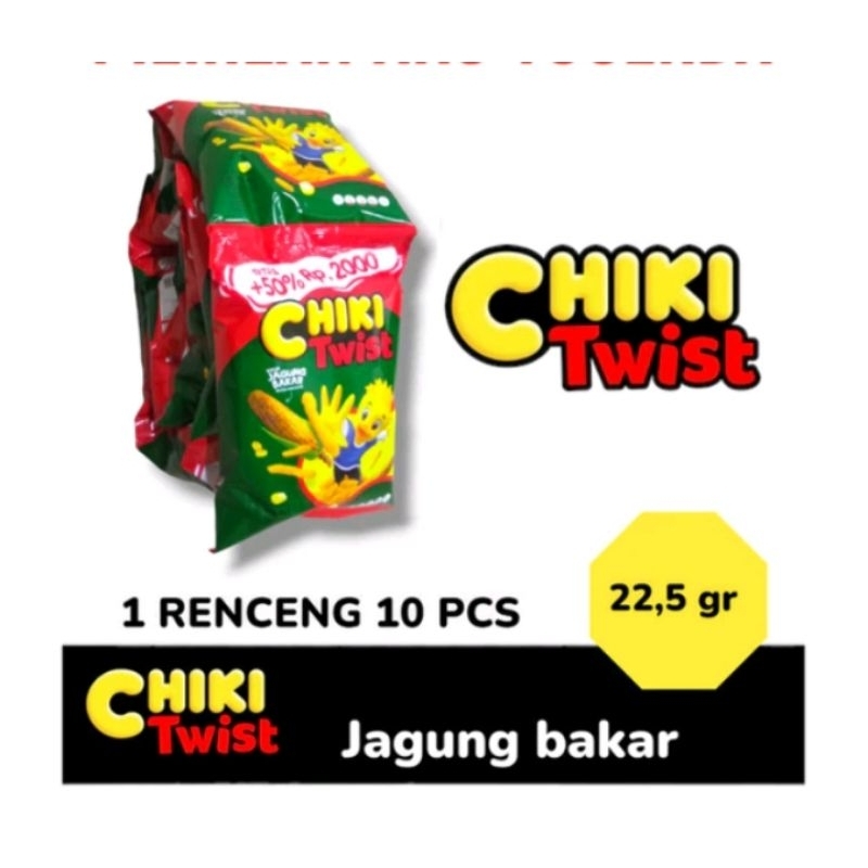 Jual Snack Chiki Twist rasa jagung bakar 1 renceng isi 10 sachet ...