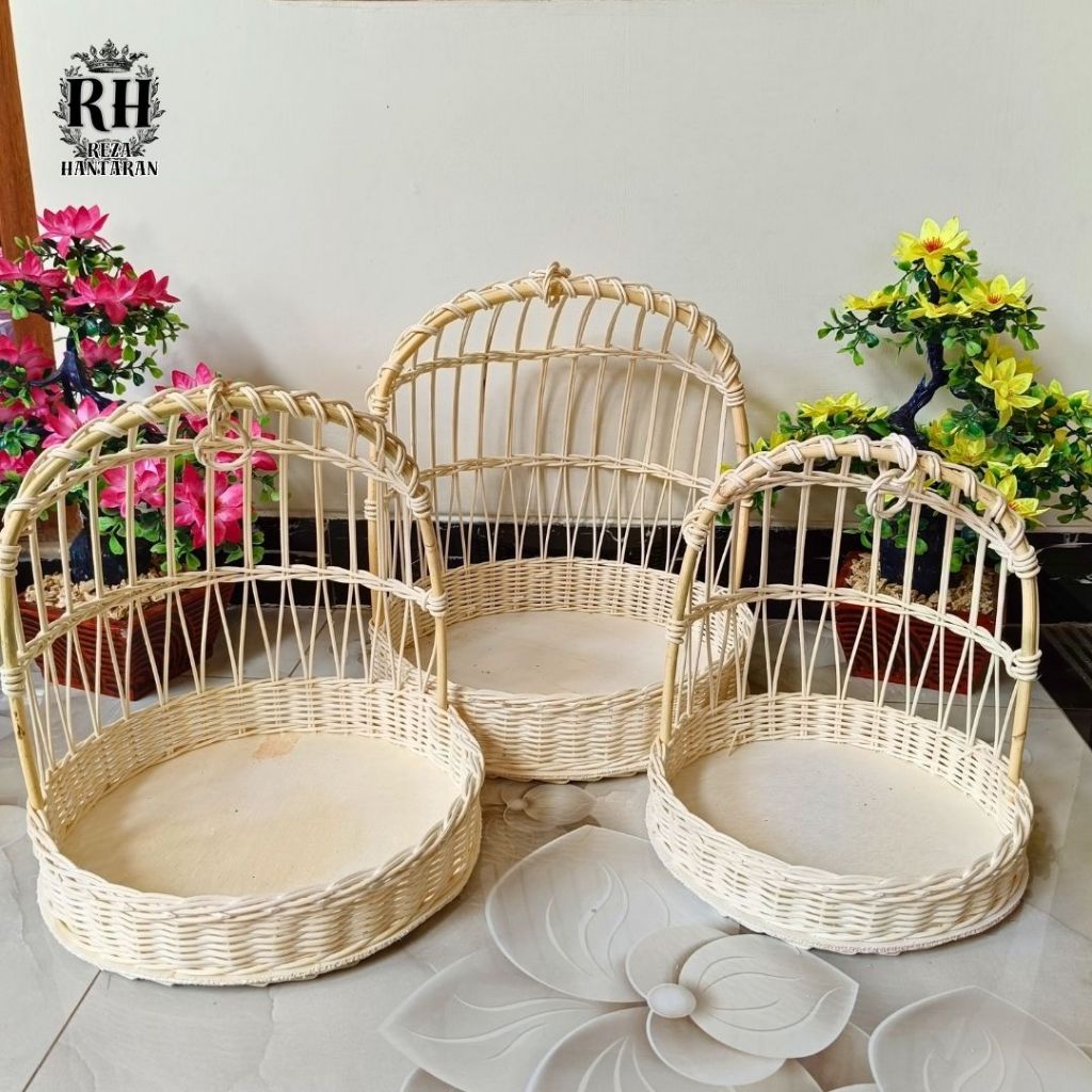 Jual keranjang hantaran rotan parcel sangkar rotan (isi3) / keranjang ...