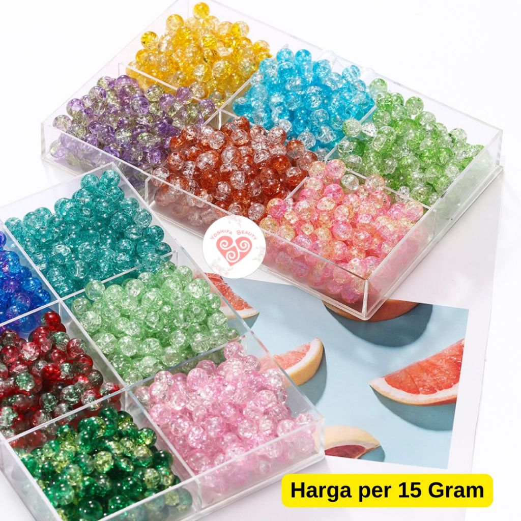 Jual Manik Akrilik Pecah Dual warna Retak Crack per 15 Gram | Shopee ...