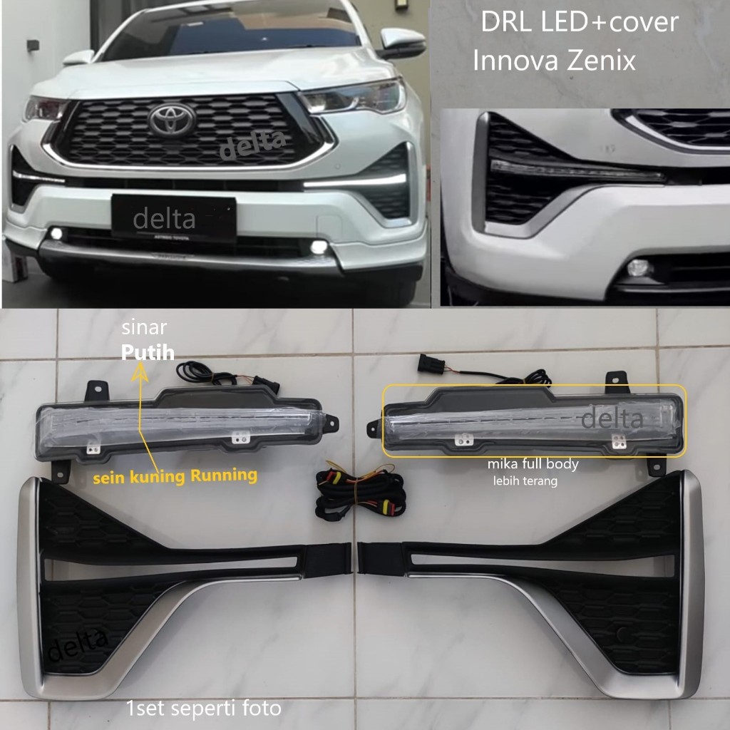 Jual Lampu DRL LED+ Cover bumper Innova Zenix | Shopee Indonesia