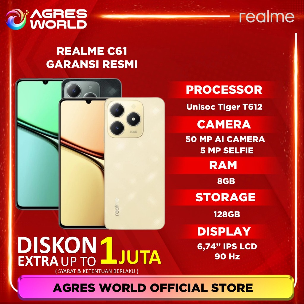 Jual realme C61 NFC [8GB+128GB] - Garansi Resmi 1 Tahun | Shopee Indonesia