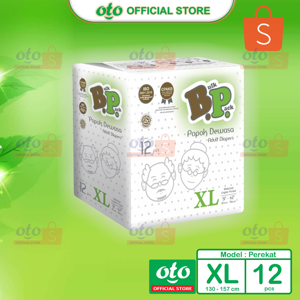 Jual BP Adult Diapers Popok Dewasa model Perekat size XL isi 12 pcs ...