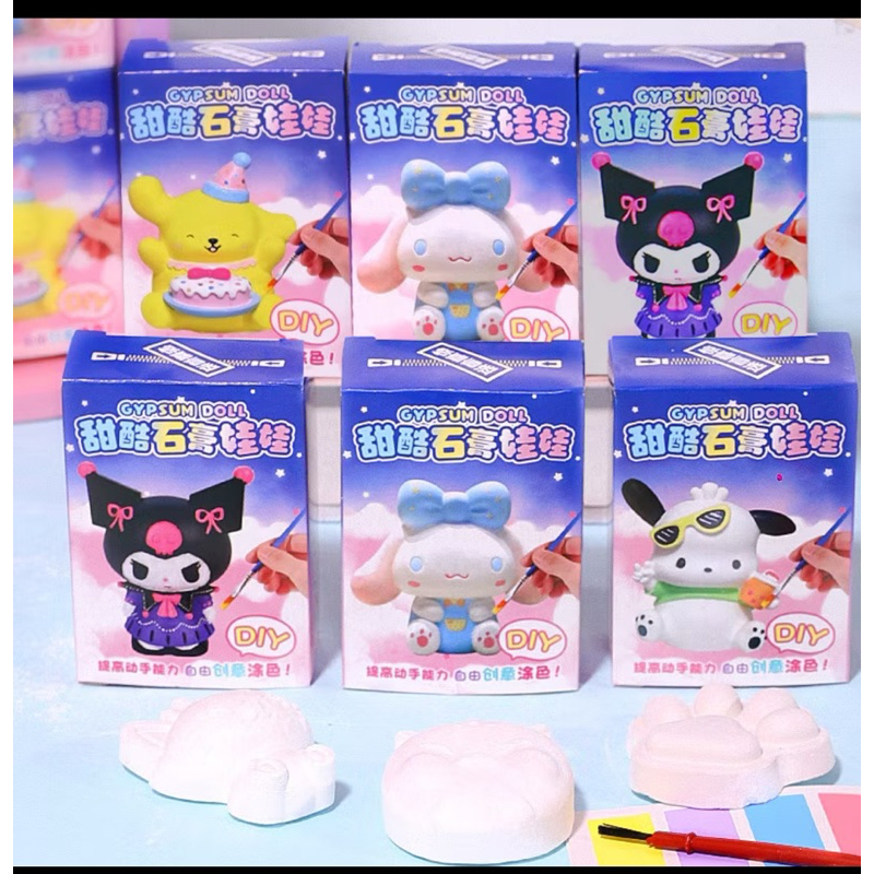 Jual SET PATUNG LUKIS LABUBU SANRIO KUROMI GYPSUM DOLL IMPORT PREMIUM ...
