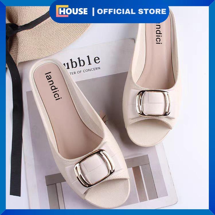 Jual (COD) Sandal Wanita Fashion Women Single Shoes Sendal Flat Slop ...