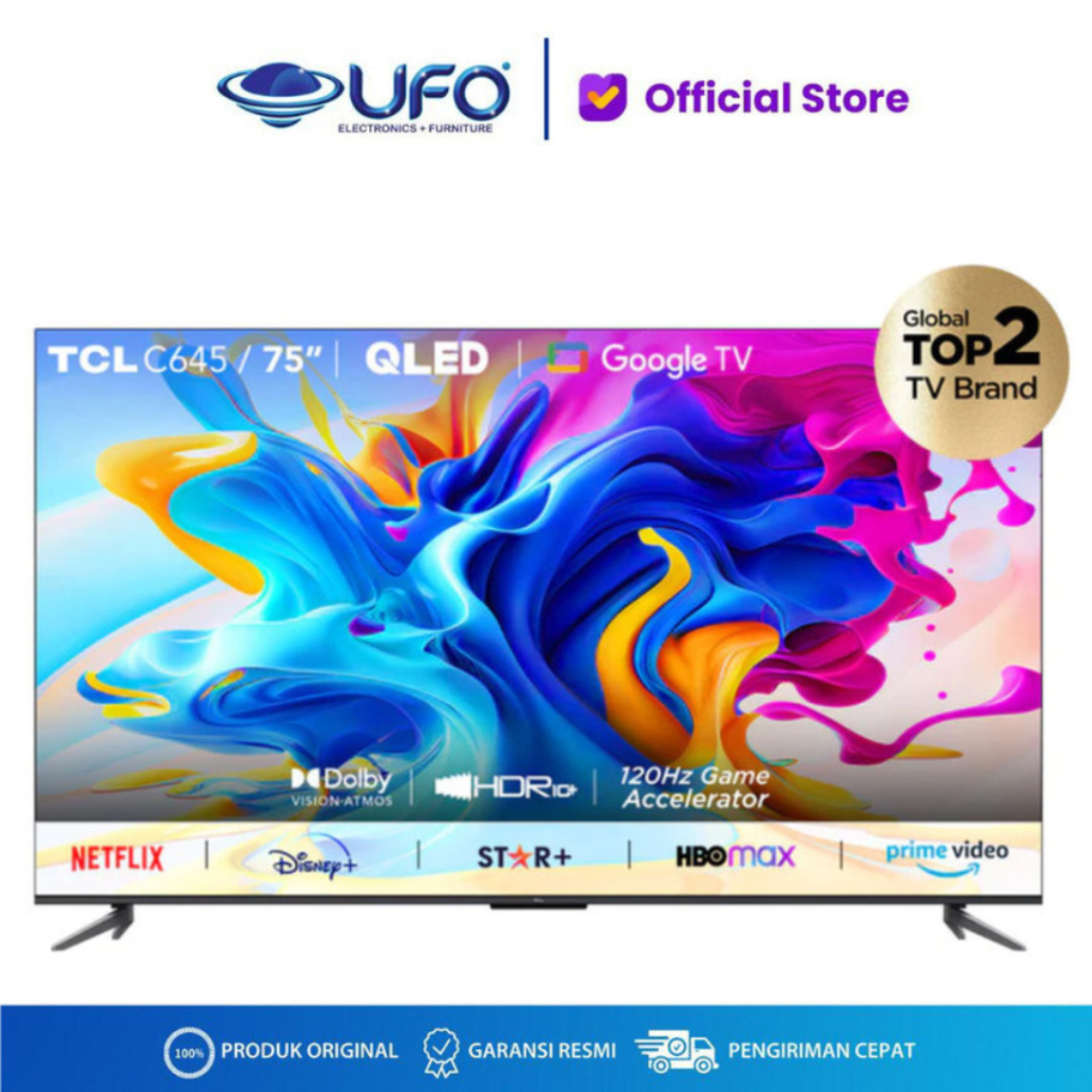 Jual TCL Google TV 75C645 QLED 4K UHD 75 INCH C645 SMART TV HDR10 | Shopee Indonesia