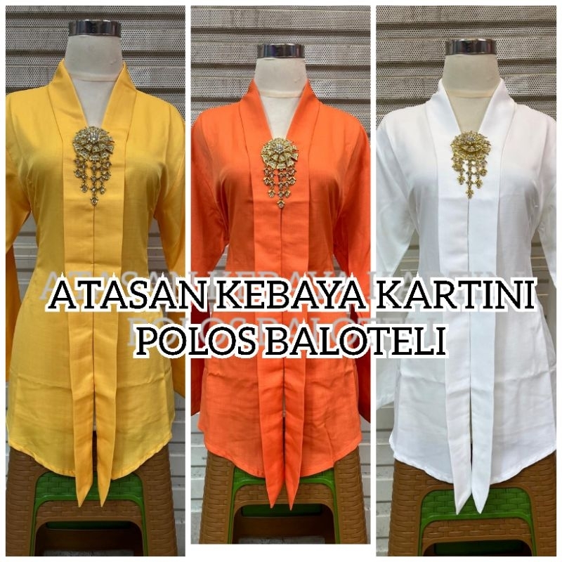 Jual (Bisa COD) atasan kebaya kartini polos baloteli/kebaya wanita ...