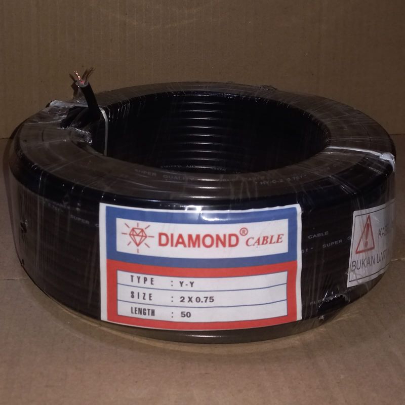 Jual Promo Kabel Listrik PER METER Kabel DIAMOND 2X0,75 Serabut Hitam Y-Y | Shopee Indonesia