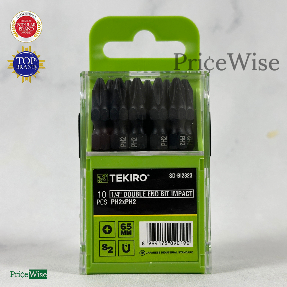 Jual Double End Bit Impact 1/4" PH2 / SL6 x 65 mm set 10 pcs Tekiro ...