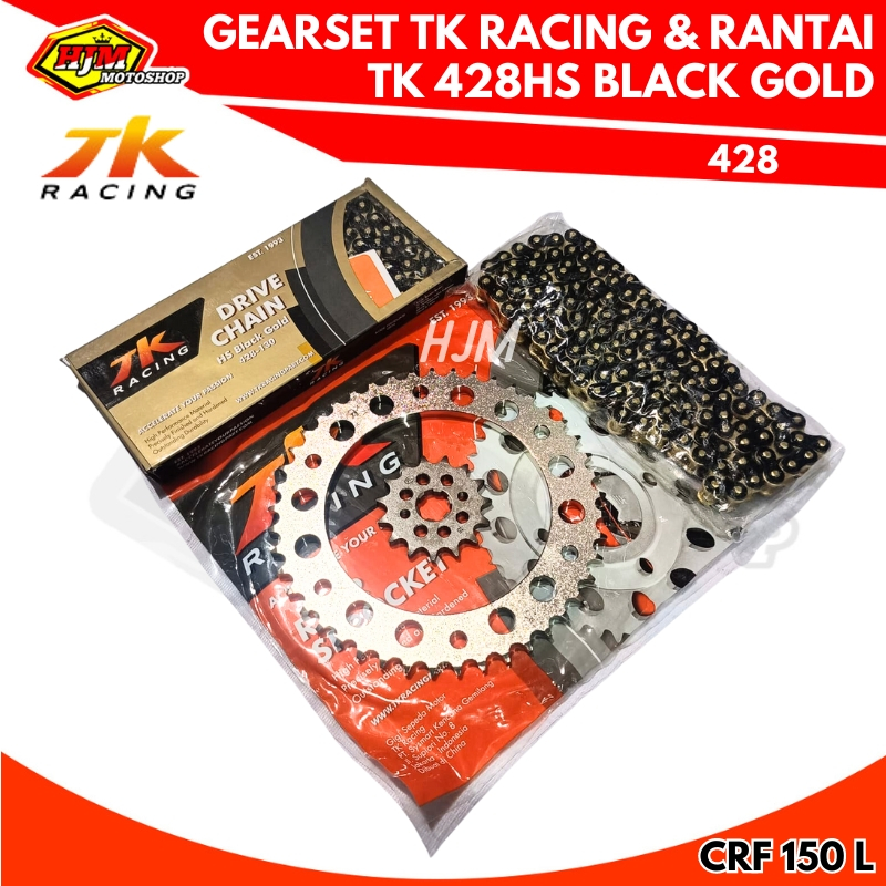 Jual GIRSET GEARSET TK RACING 428 CRF 150 L & RANTAI TK 428HS BLACK ...