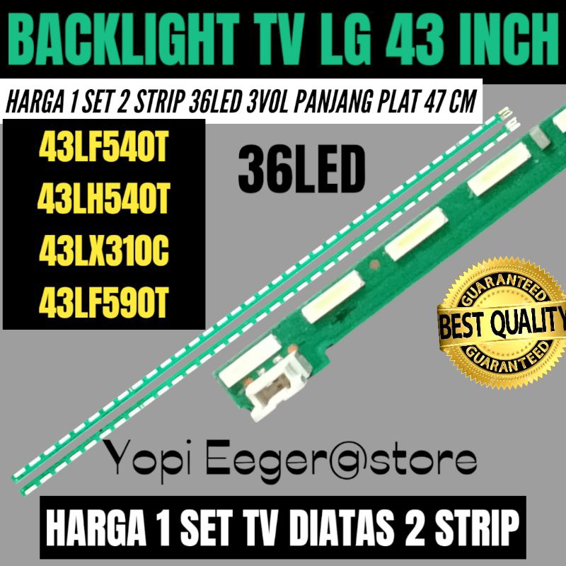 Jual BACKLIGHT TV LCD LED LG 43 INCH 43LF540T- 43LF590T- 43LX310C ...