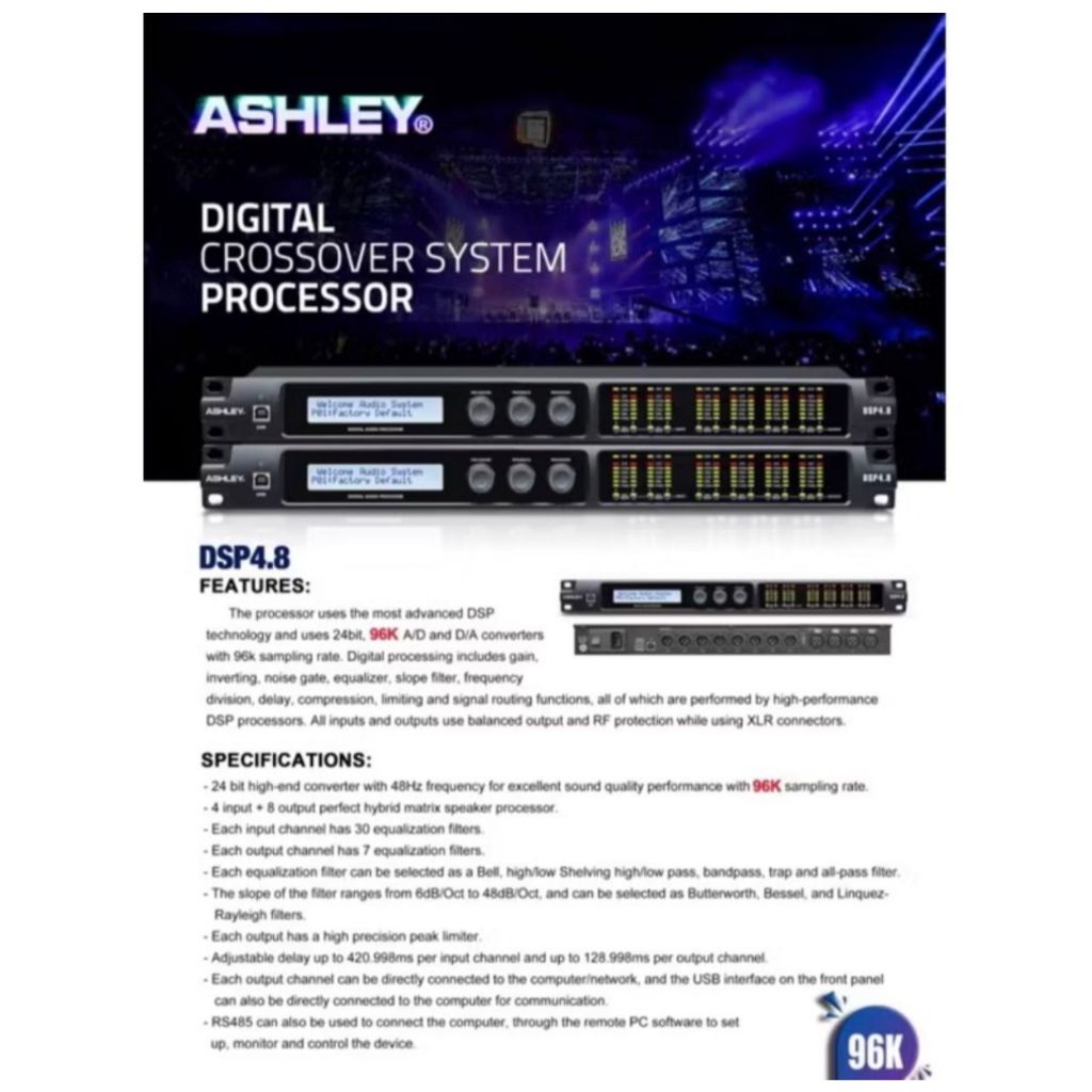 Jual Speaker Management DLMS ASHLEY DSP 4.8 DSP4.8 DSP 48 ORIGINAL 4 IN 8 OUT | Shopee Indonesia