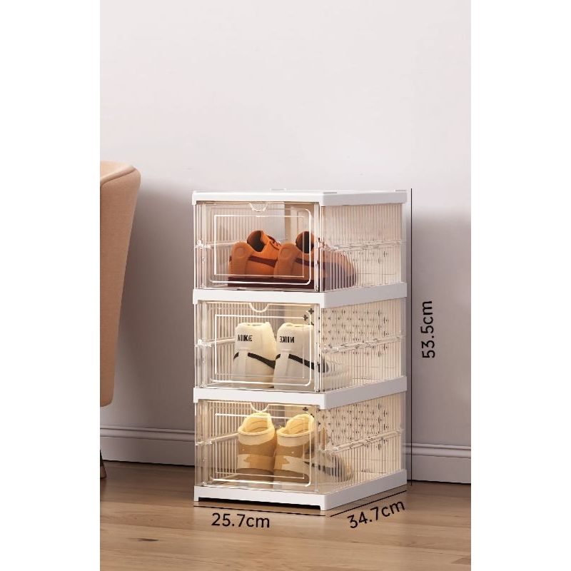 Jual Rak Sepatu Transparan 3 Susun / 3 Layer [Mudah Perakitan - Clear ...