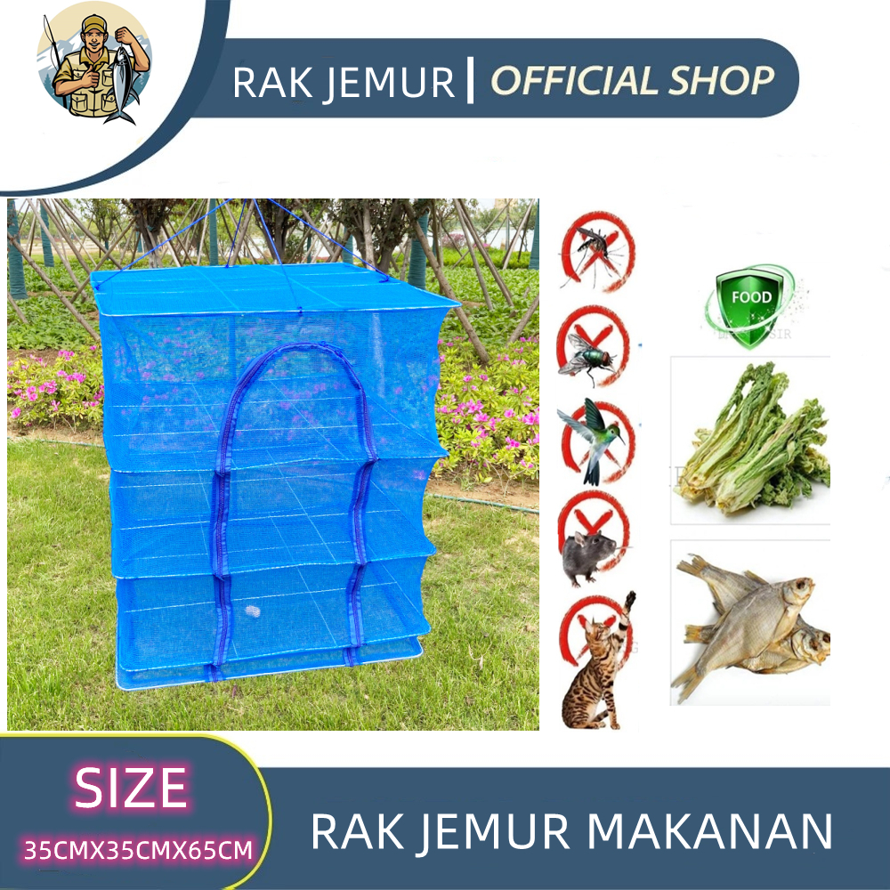 Jual Jaring Jemur Makanan Lipat Rak Pengering Ikan Mesh Anti Serangga ...