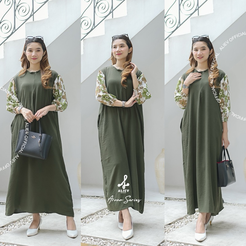 Jual ALIEV - Daster Gamis Rayon Crinkle Kekinian Model Lengan Balon ...