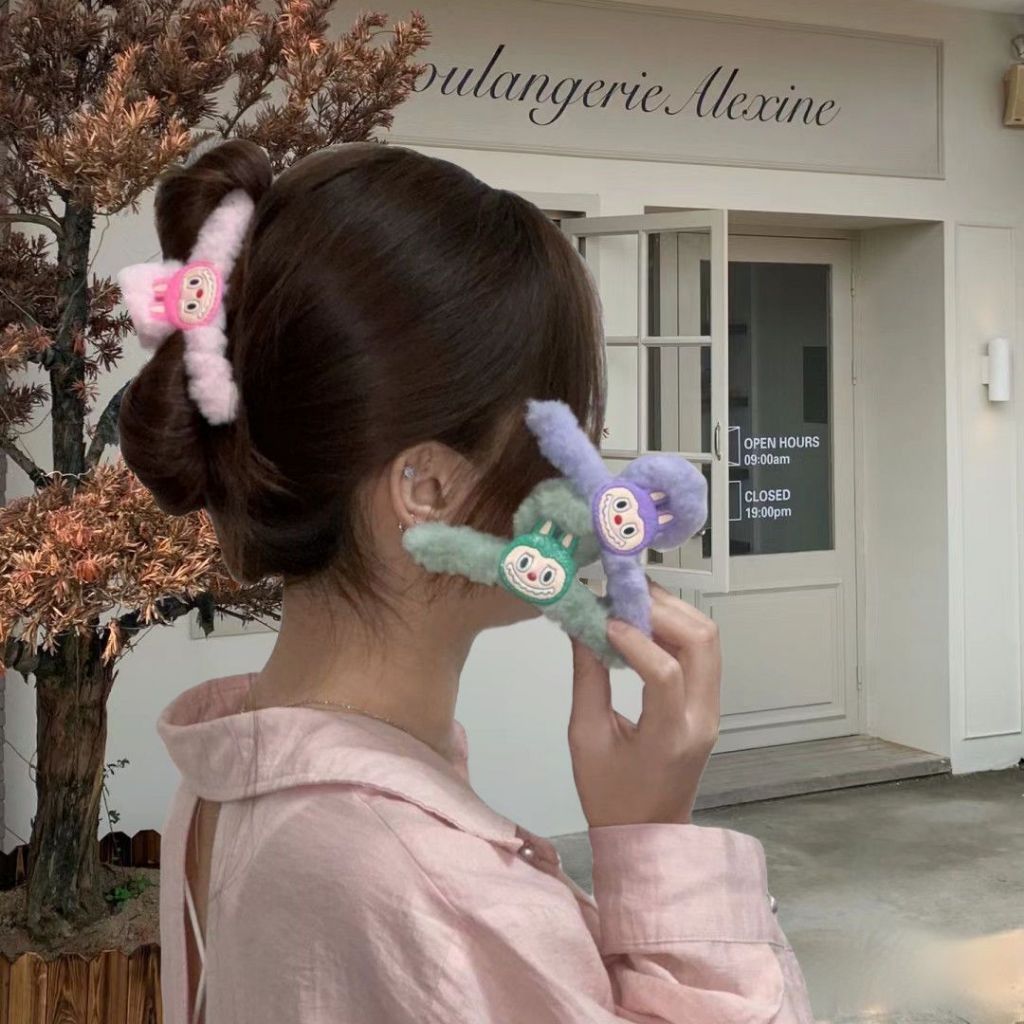 Jual JM Jepit Rambut Bulu Wanita Motiv LABUBU Gaya Korea Aksesoris ...