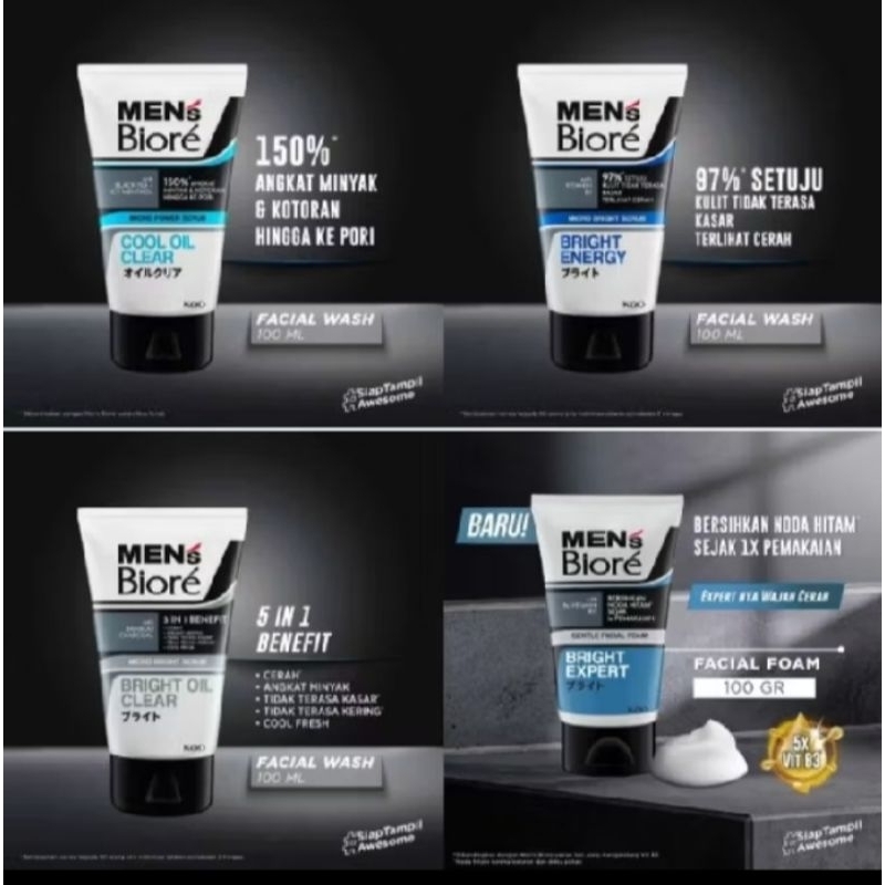 Jual Biore Men Facial Wash 100gr // Men's Biore Facial Foam 100gr | Shopee Indonesia