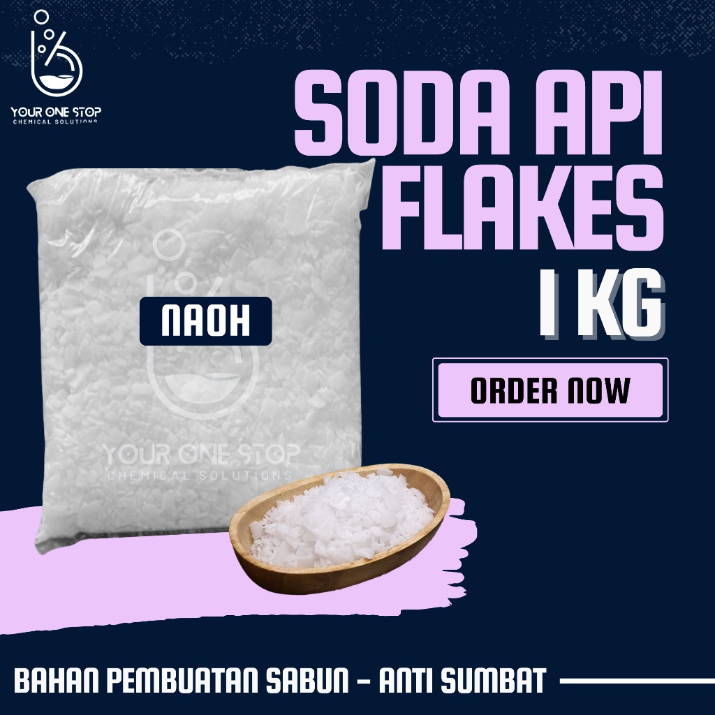 Jual Soda Api Flakes NaOH Flakes 1 KG Anti Sumbat Saluran Mampet dan ...