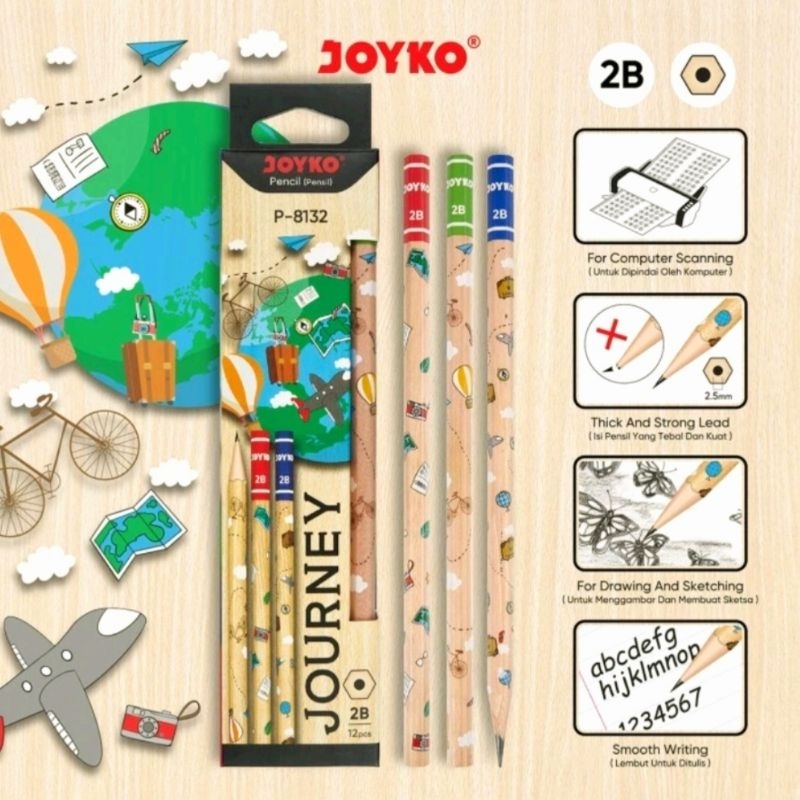 Jual Joyko - Pensil Joyko 2B Journey P-8132 Eceran Warna Random ...