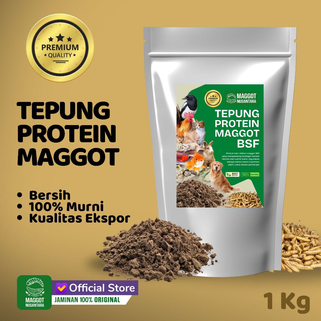 Jual PREMIUM - Tepung Protein Hewan Maggot BSF - Maggot Nusantara - 1 ...