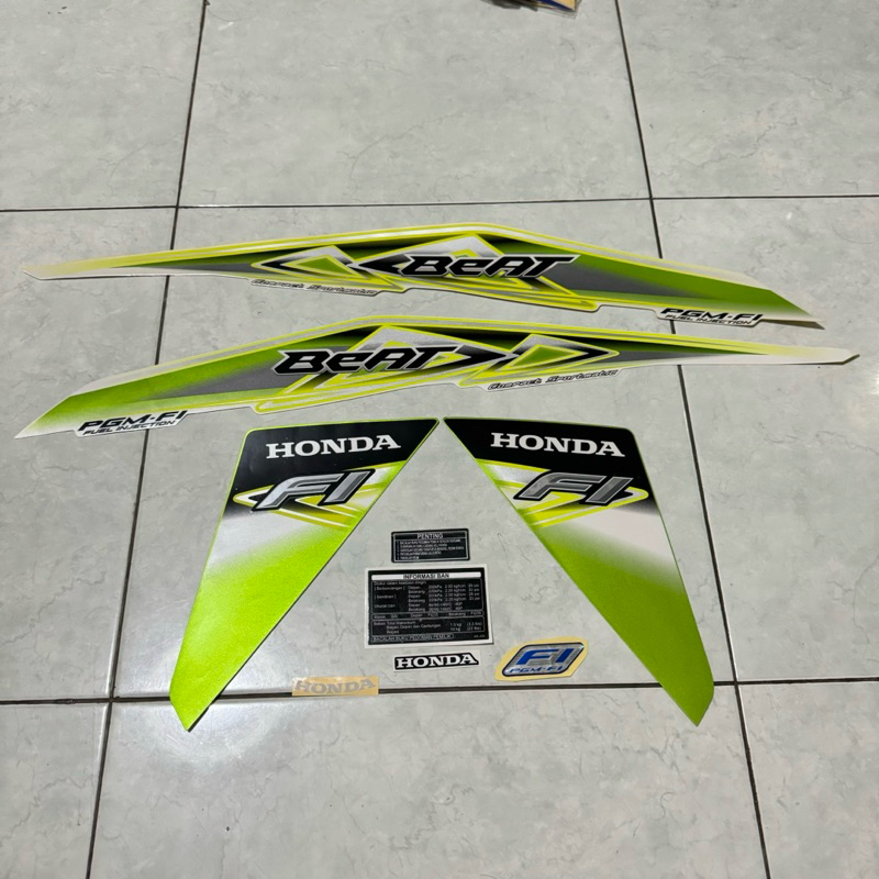 Jual Stiker stripping striping decal graphic Honda Beat 110 FI hijau ...