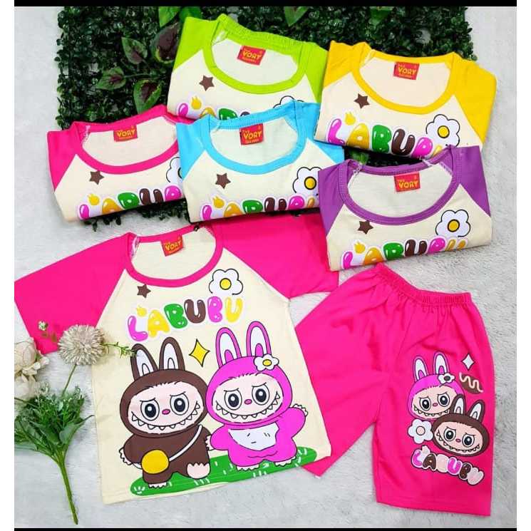 Jual SETELAN ANAK LABUBU PEREMPUAN USIA 1-9 TAHUN / SETELAN LABUBU ANAK ...