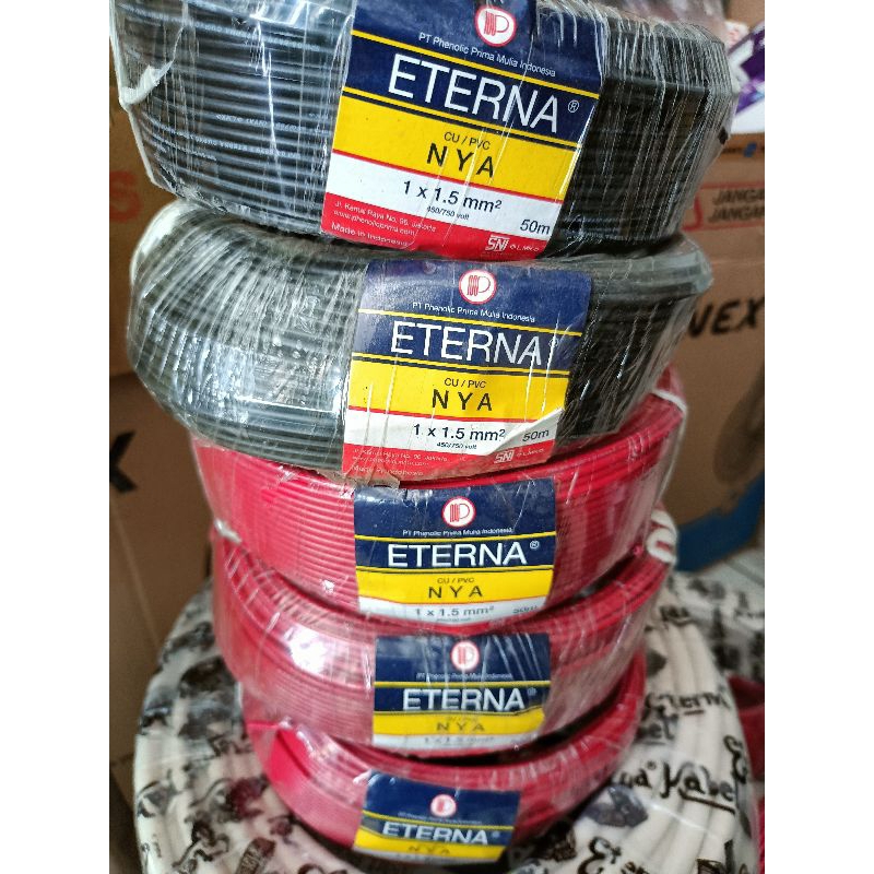 Jual Kabel Eterna Engkel Kawat Tunggal NYA 1x1,5 1x1.5 mmMeteran SNI LMK | Shopee Indonesia