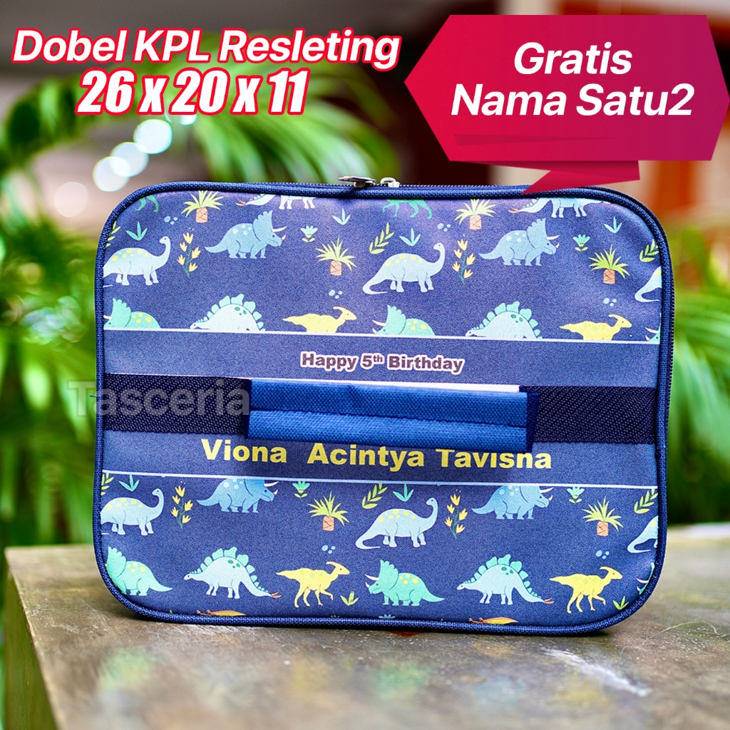 Jual Tas Bekal Anak Sekolah Custom Dino/ Tas Bekal Anak Custom Nama ...
